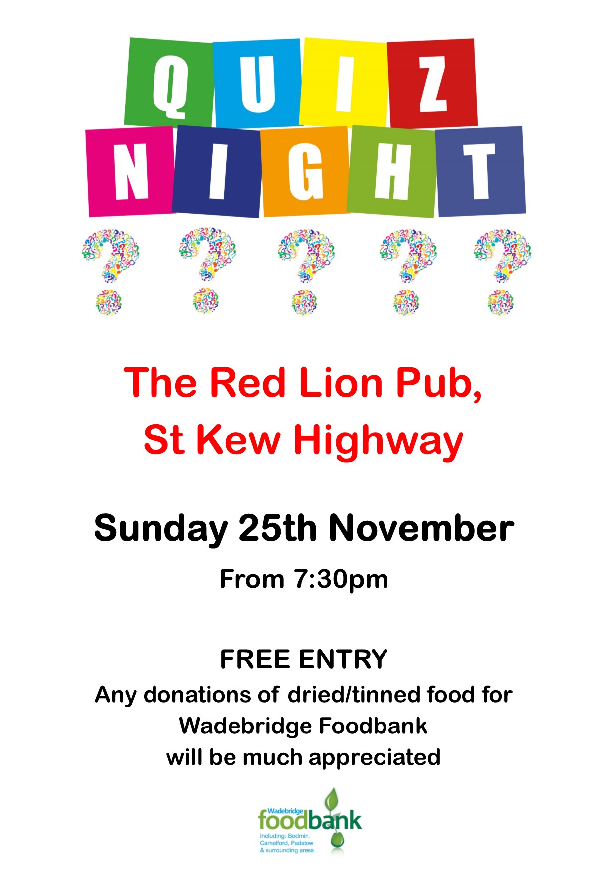 QUIZ NIGHT | Wadebridge Foodbank