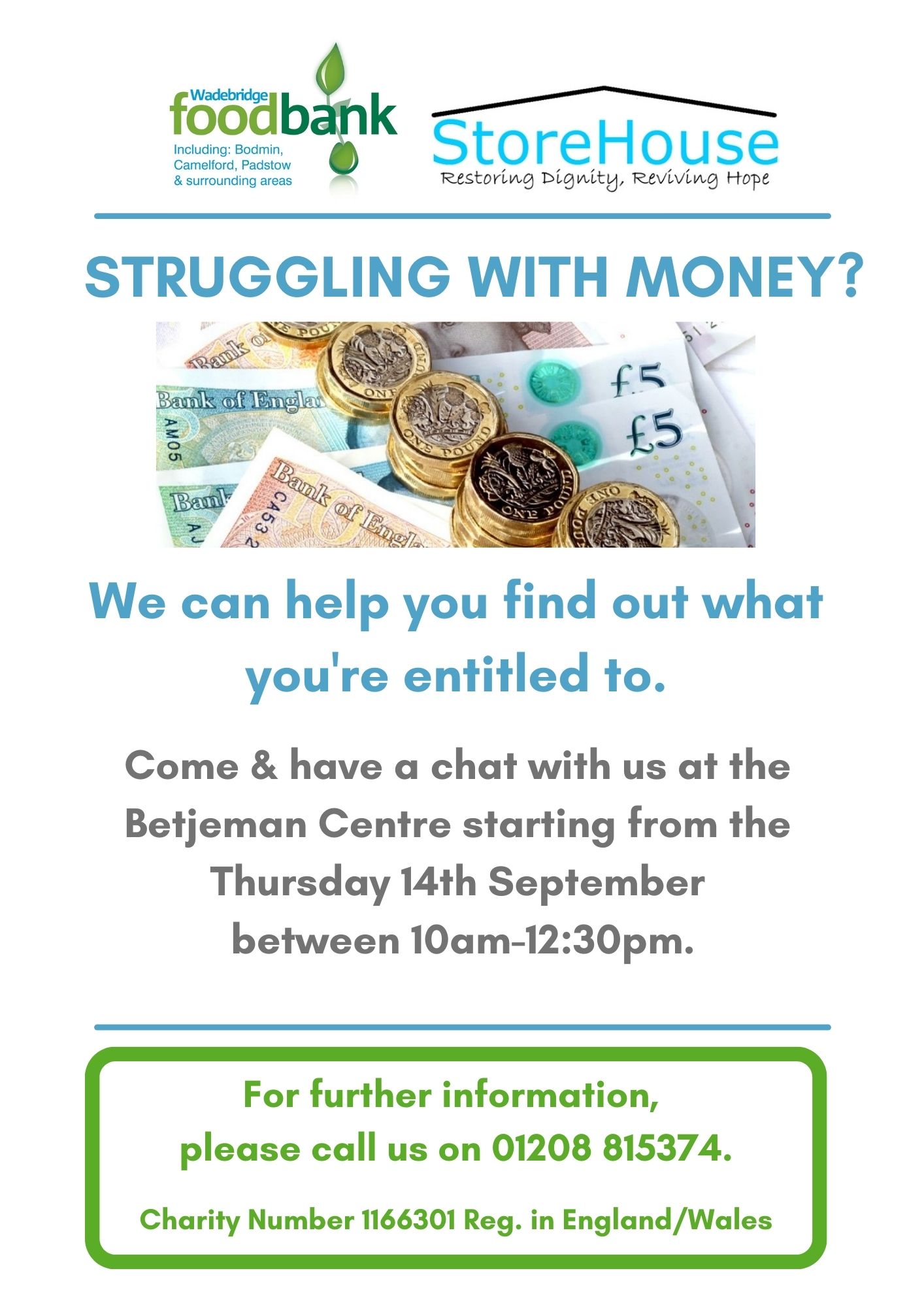 We are back at The Betjeman Centre | Wadebridge Foodbank